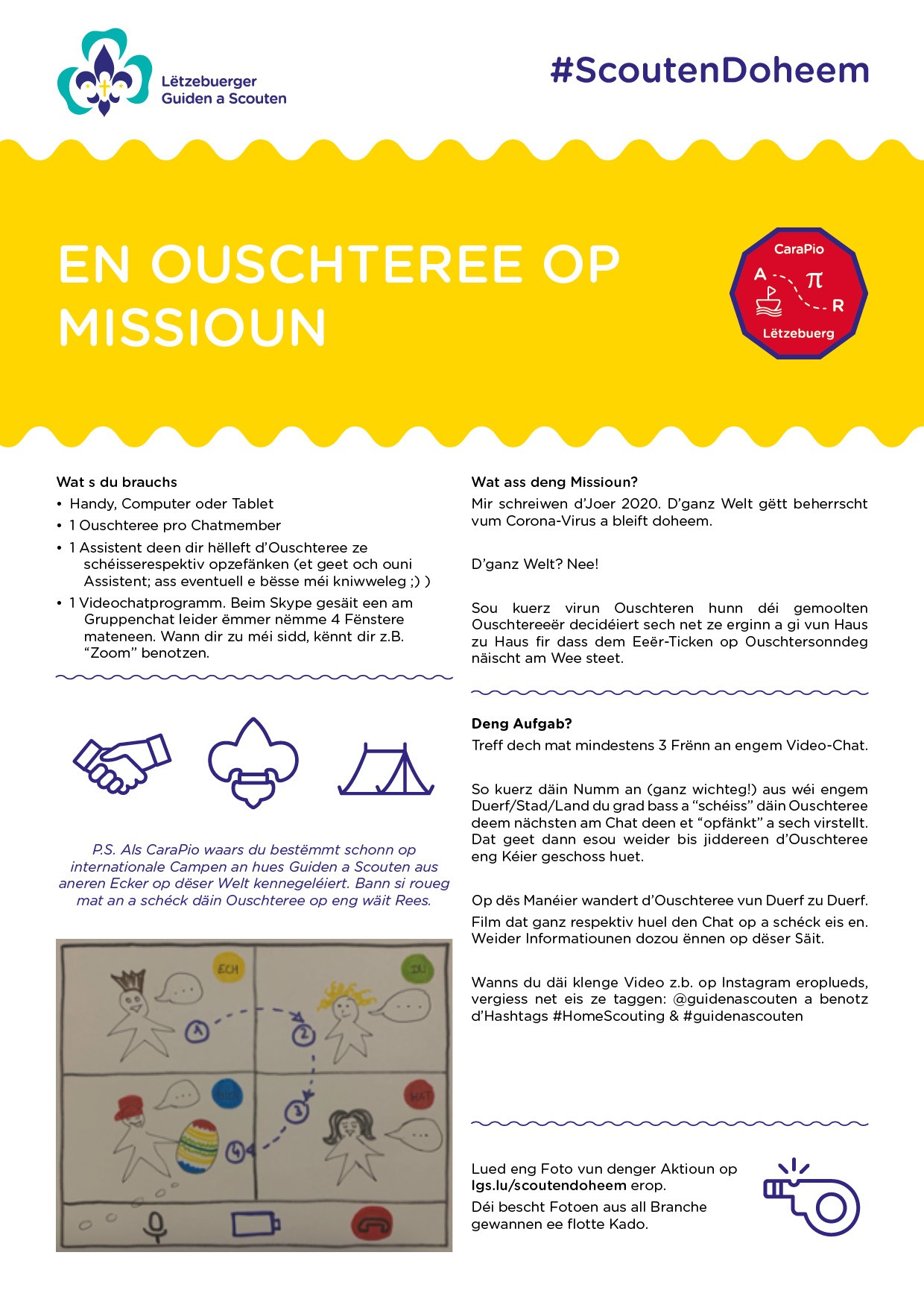 Lëtzebuerger Guiden a Scouten | #ScoutenDoheem – Activités